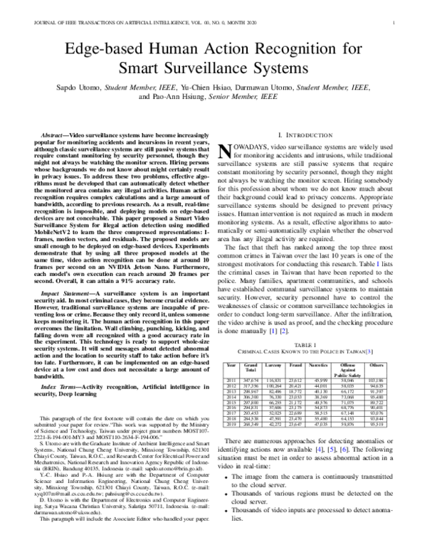 (PDF) Edge-based Human Action Recognition for Smart Surveillance Systems