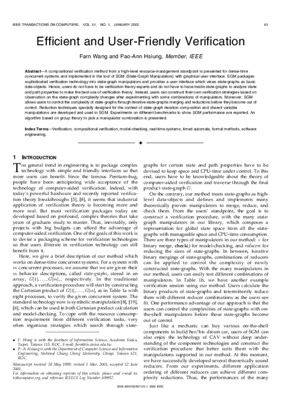 (PDF) Efficient and user-friendly verification