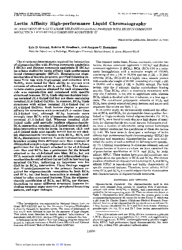 (PDF) Lectin affinity high-performance liquid chromatography ...